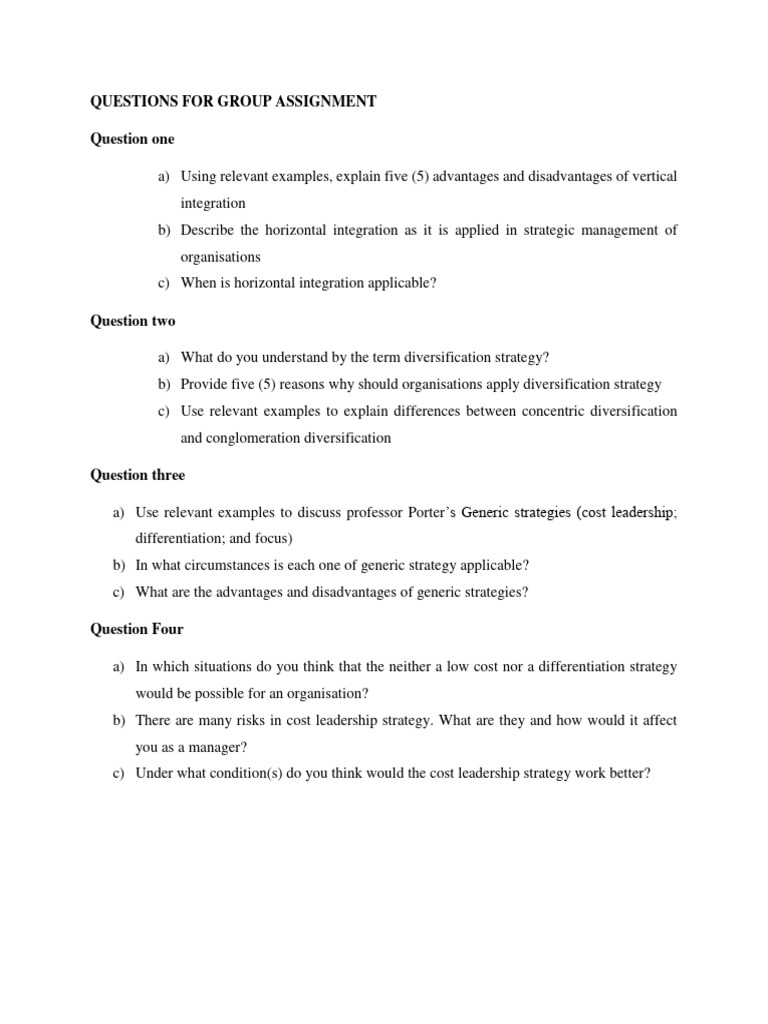 Group Assignment | PDF | Strategic Management | Business Group Assignment | PDF | Strategic Management | Business