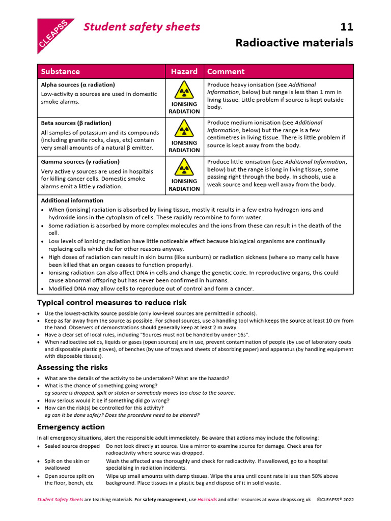 SSS011 Radioactive Materials | PDF | Ionizing Radiation | Gamma Ray