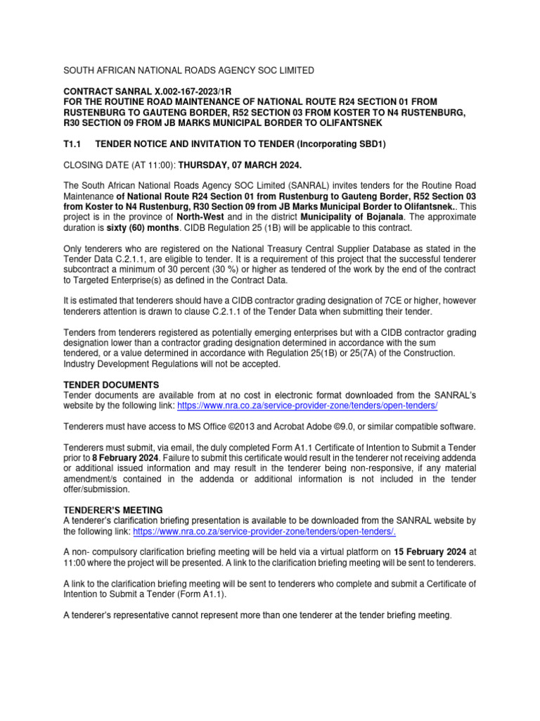 Road Maintenance Tenders Invited | PDF | Computing