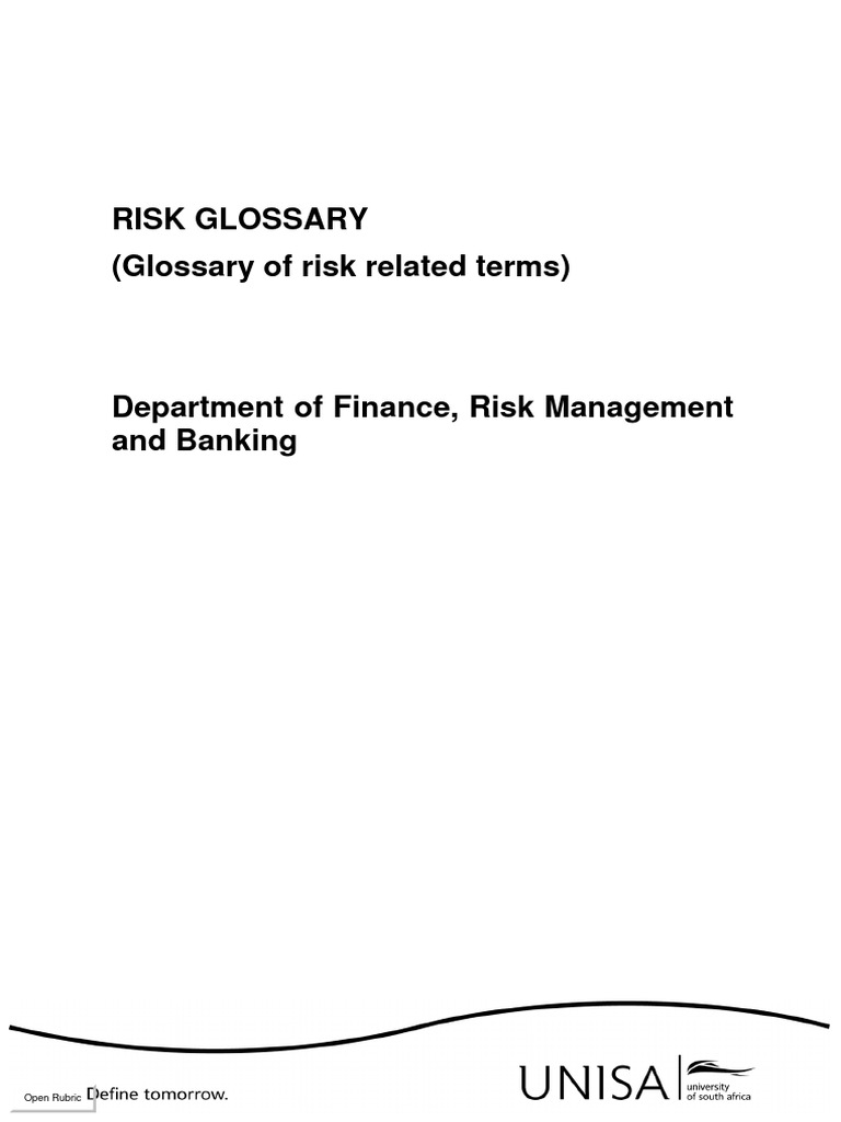 Risk Management Terms Glossary | PDF | Financial Risk | Risk