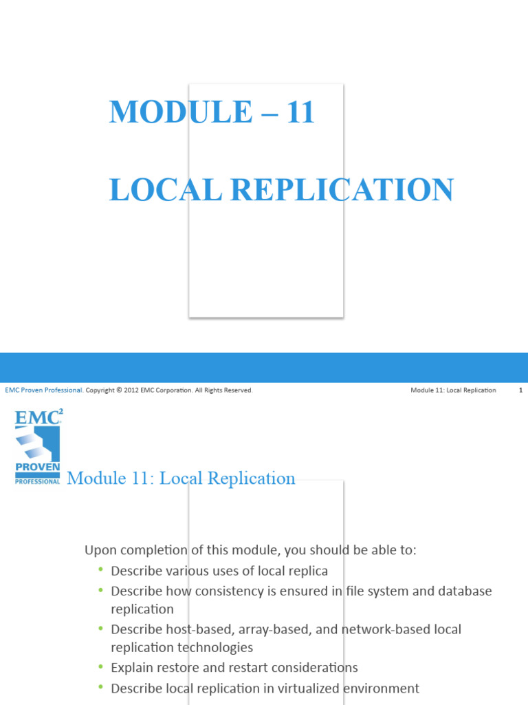 Module 5 San Local Repli | PDF | Replication (Computing) | Virtualization