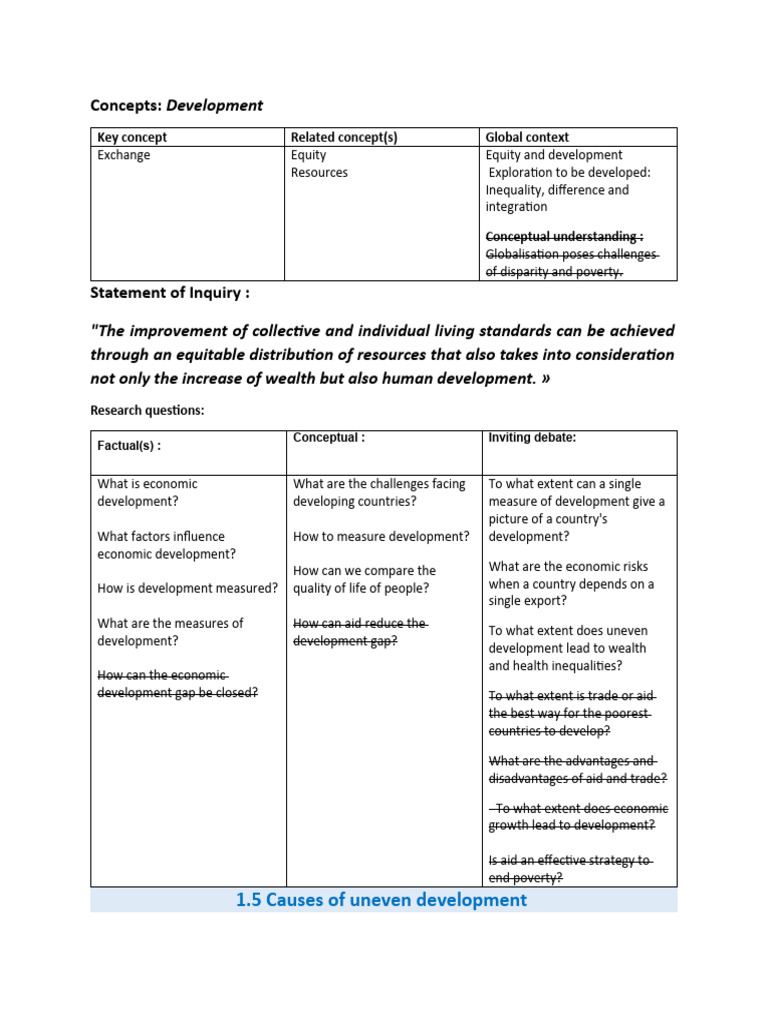 Concepts: Development: 1.5 Causes of Uneven Development | PDF | Poverty ...