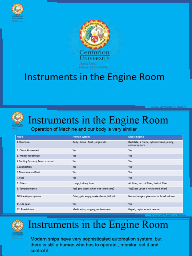 Instruments in Engine Room | PDF | Engines | Kilogram
