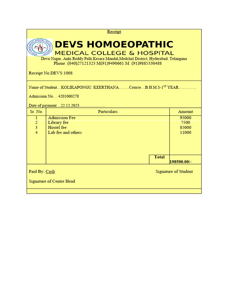 School-Fee-Receipt-Sample | PDF