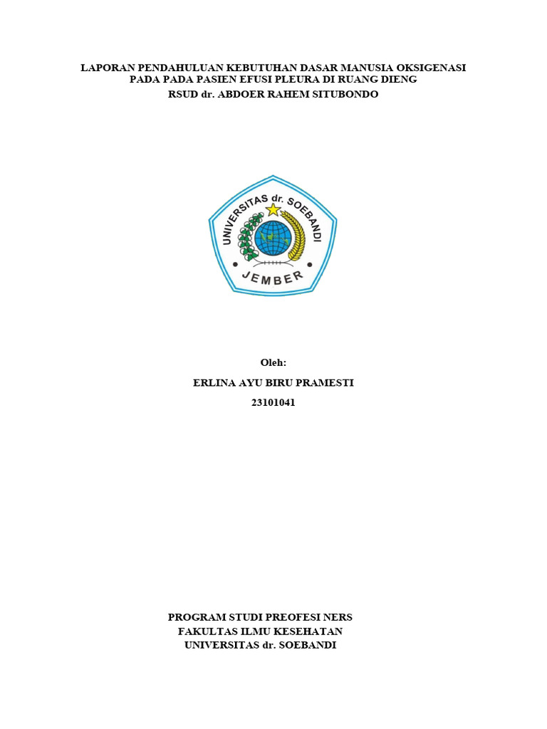 Kebutuhan Oksigenasi Pasien Efusi Pleura Pdf