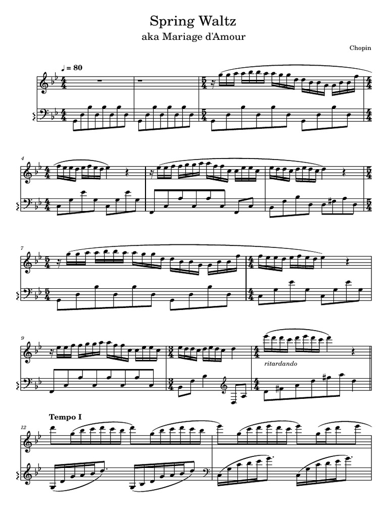 Chopin's Spring Waltz Sheet Music | PDF | Music Theory | Performing Arts
