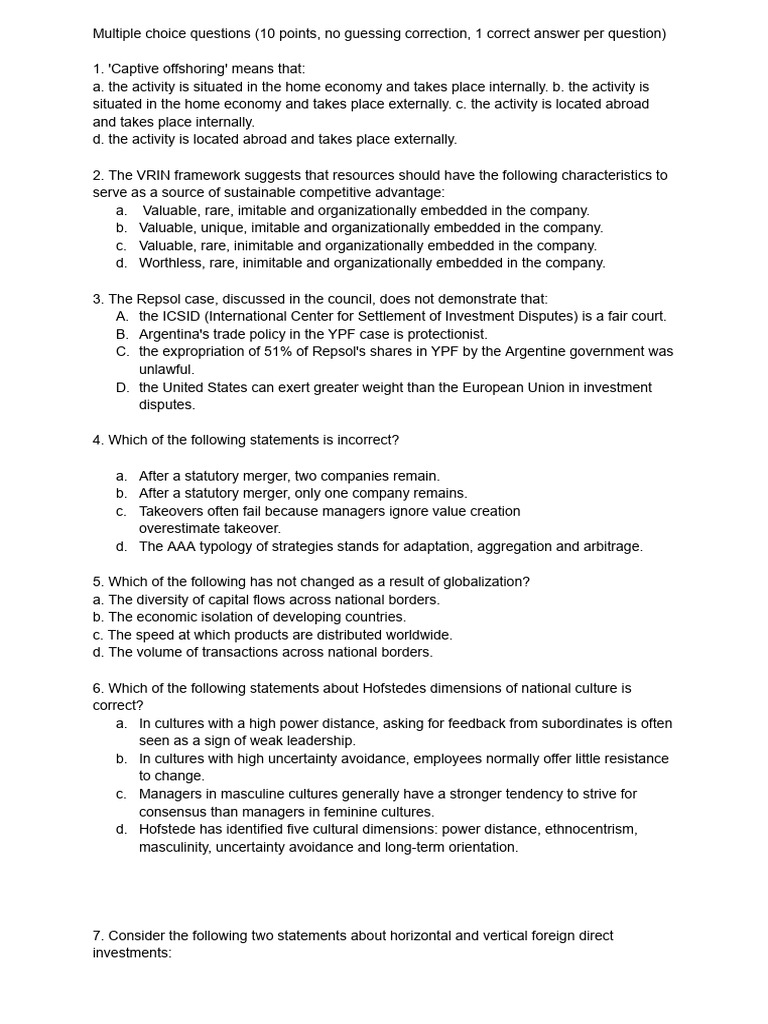 Mock Ib | Download Free PDF | Franchising | Internationalization