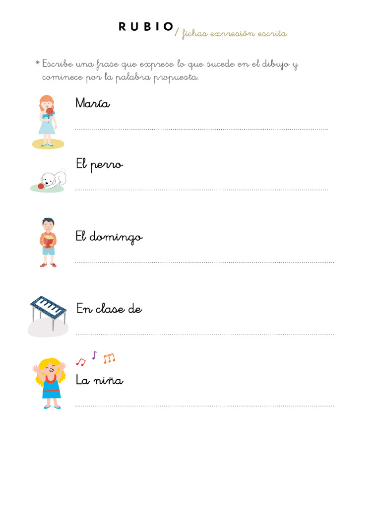 Fichas Expresion Escrita Primaria PDF Cuadernos Rubio2 | PDF