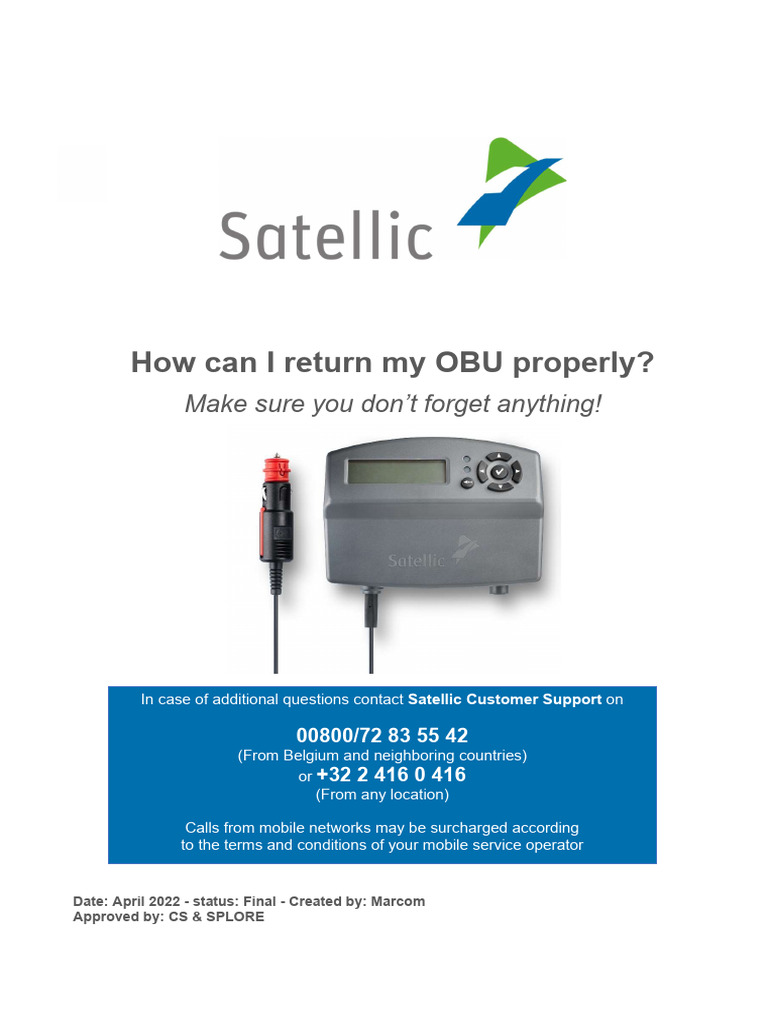 How to Properly Return Your OBU | PDF | Manufactured Goods | Equipment