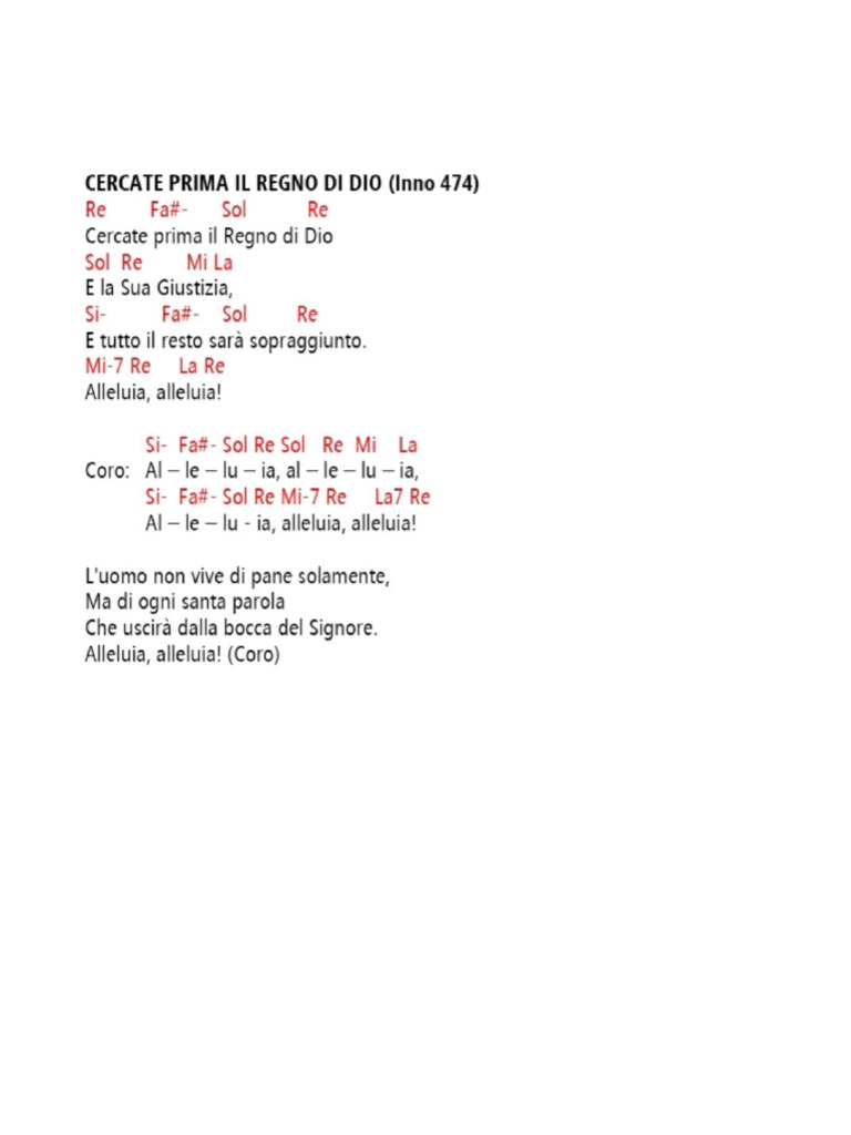 Cercate Prima Il Regno Di Dio PDF | PDF