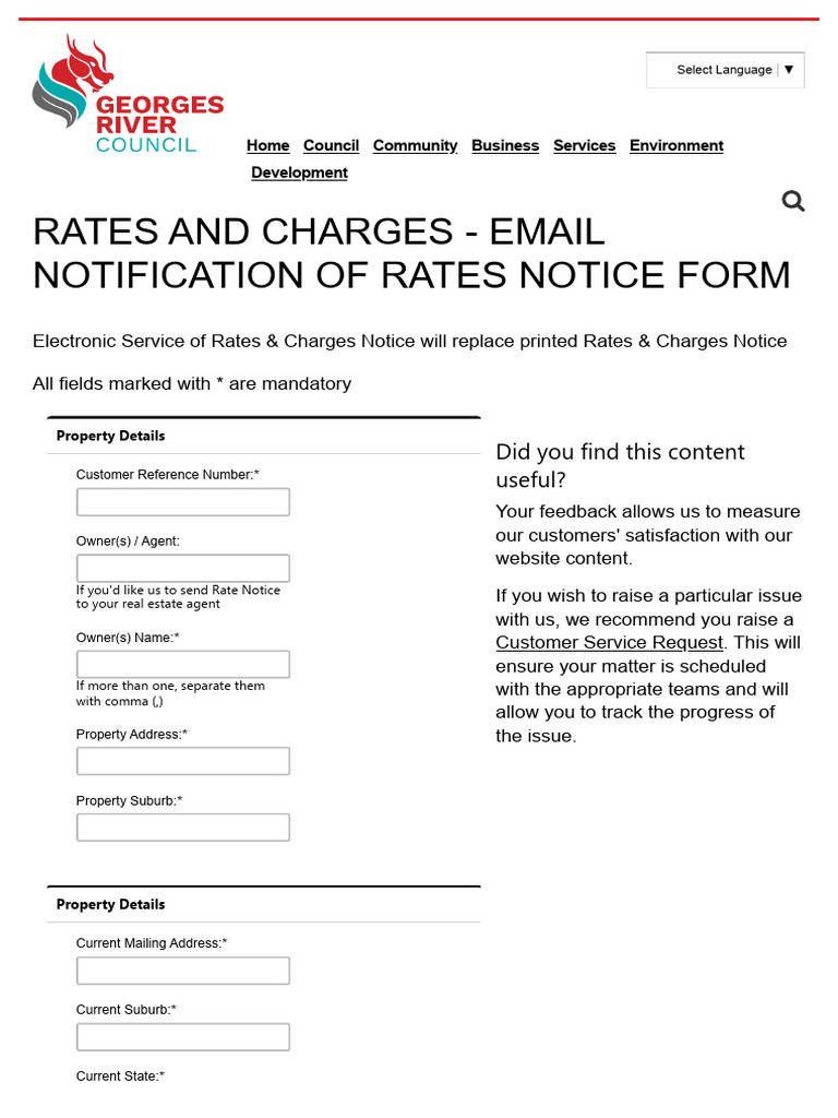 Georges River Council Rates Notification | PDF | Government | Justice