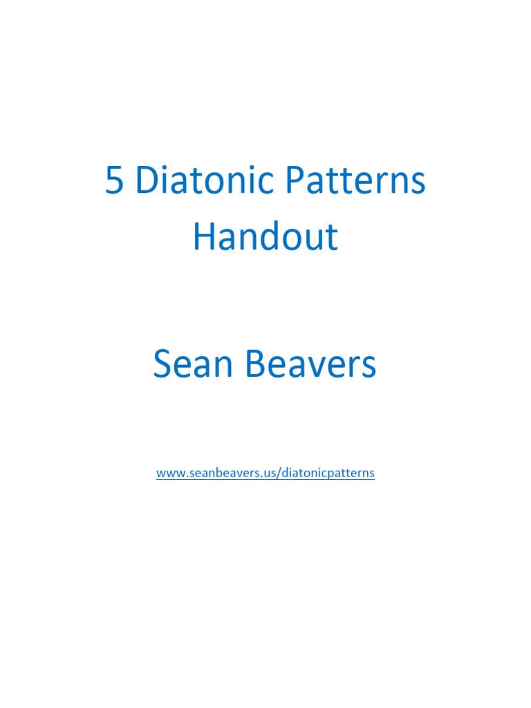 5 Diatonic Patterns Handout Sean Beavers | PDF | Mode (Music) | Musical ...
