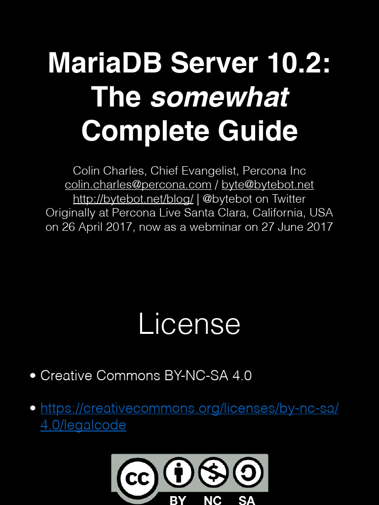 MariaDB Server 10.2 - The Complete Guide Webminar | PDF | My Sql ...