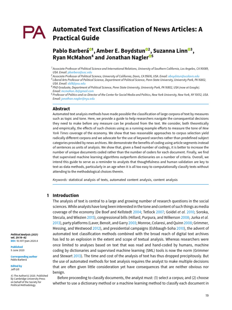 Automated Text Classification | PDF | Recession | Deficit Spending