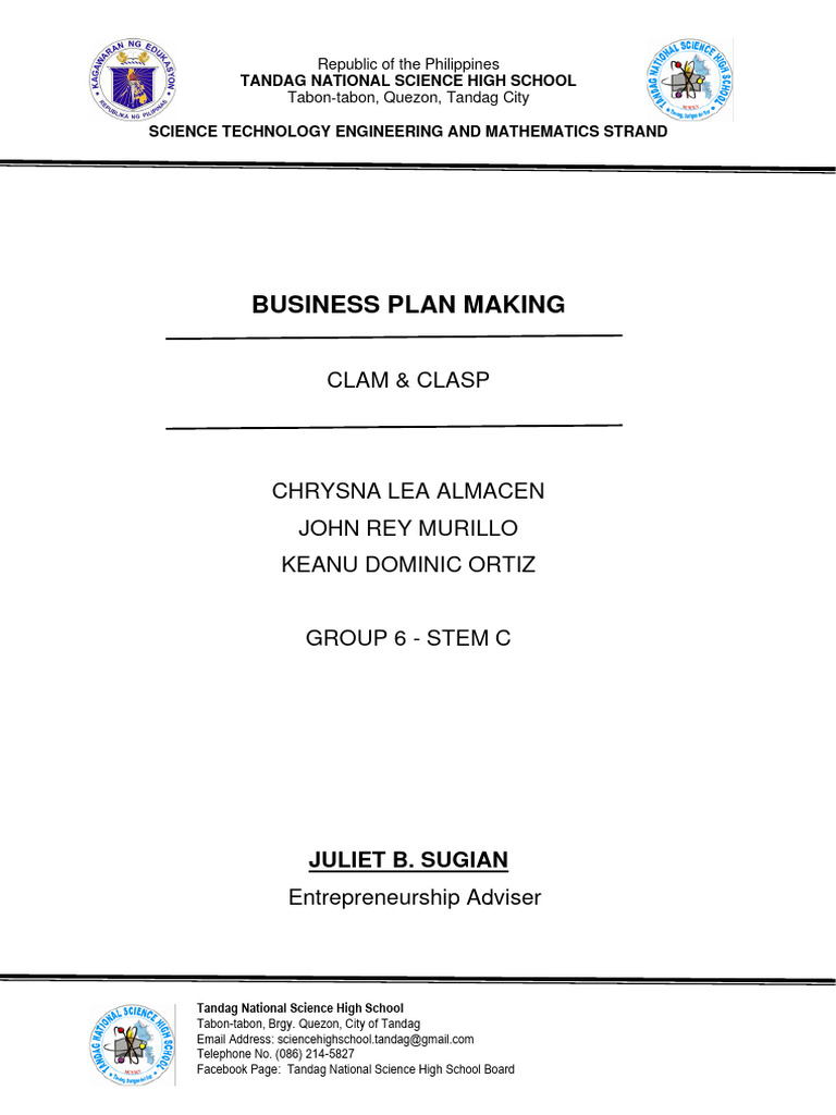 Group 6 Stem C Entrep Business Plan | PDF | Oceans | Conservation Biology