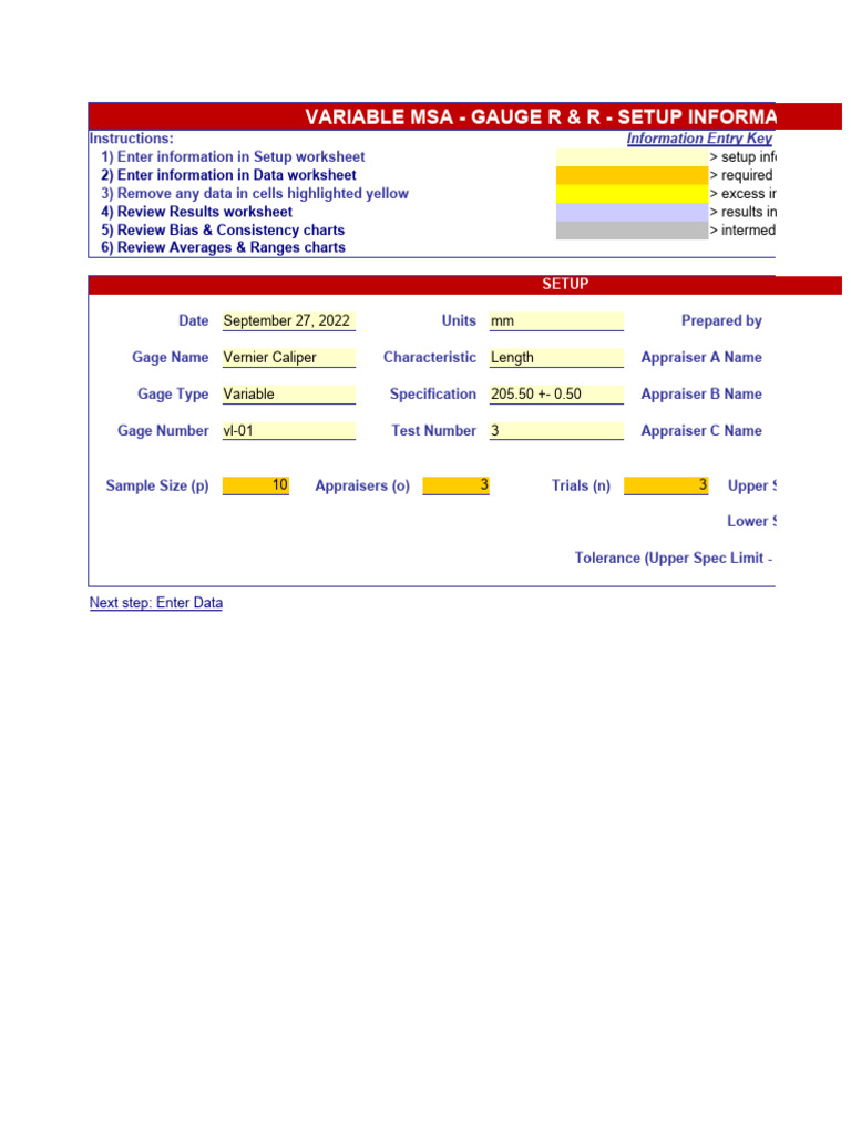 GRR Study MSA Template | PDF | Variance | Scientific Method