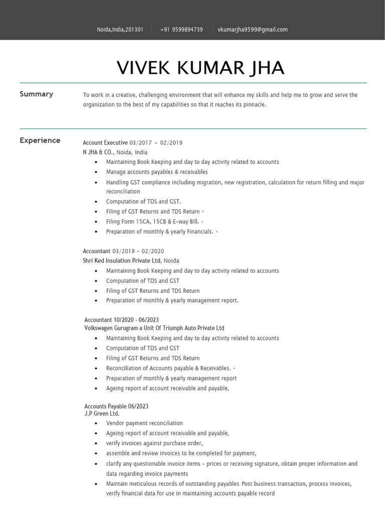 Vivek Kumar Jha | PDF | Accounts Payable | Invoice Vivek Kumar Jha | PDF | Accounts Payable | Invoice