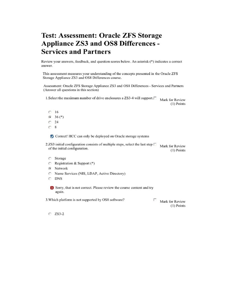 Assessment - Oracle ZFS Storage Appliance ZS3 and OS8 Differences ... Assessment - Oracle ZFS Storage Appliance ZS3 and OS8 Differences ...