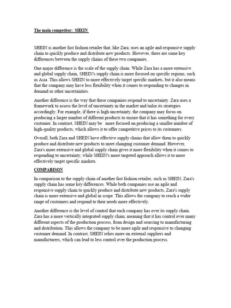 The Main Competitor SHEIN (Enregistré Automatiquement) | PDF | Supply ...