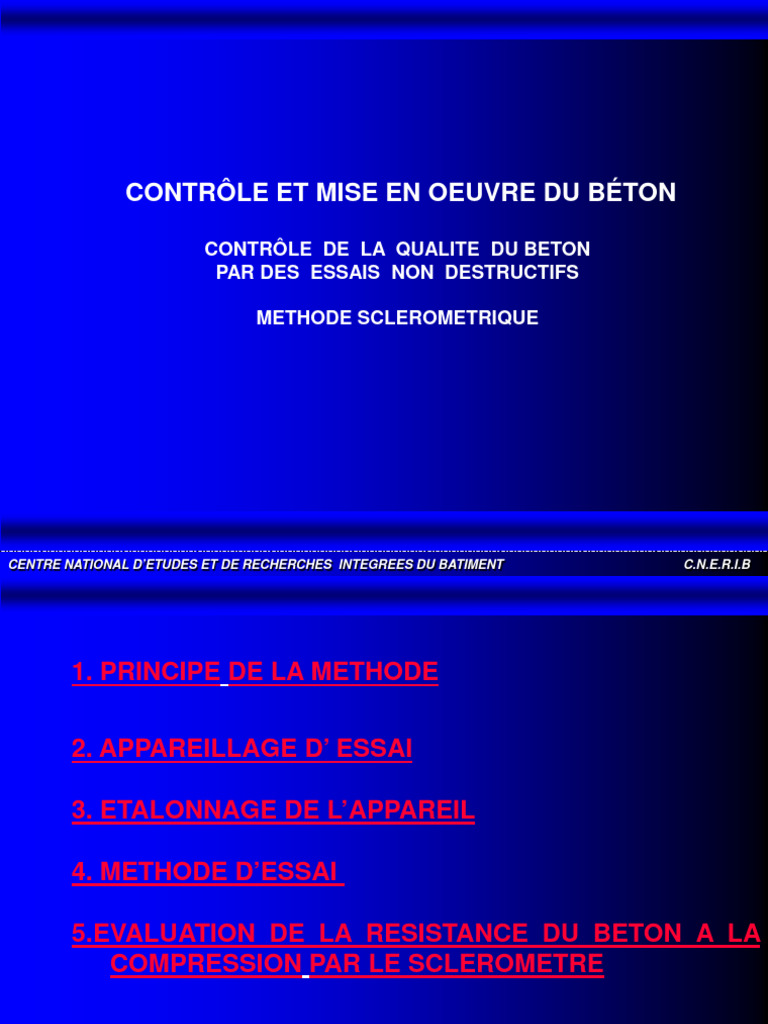 Sclérométre CNERIB | PDF | Béton | Ingénierie des structures