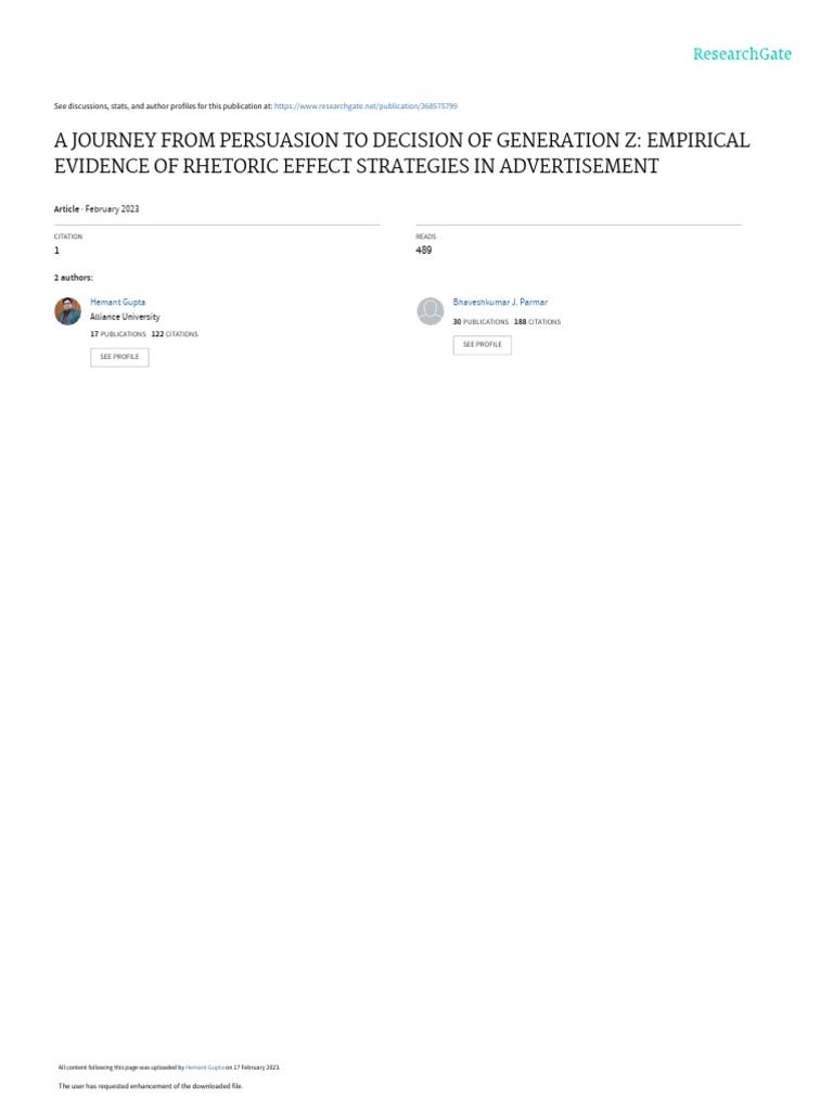 A Journey From Persuasion To Decision of Generation Z-Empirical ...