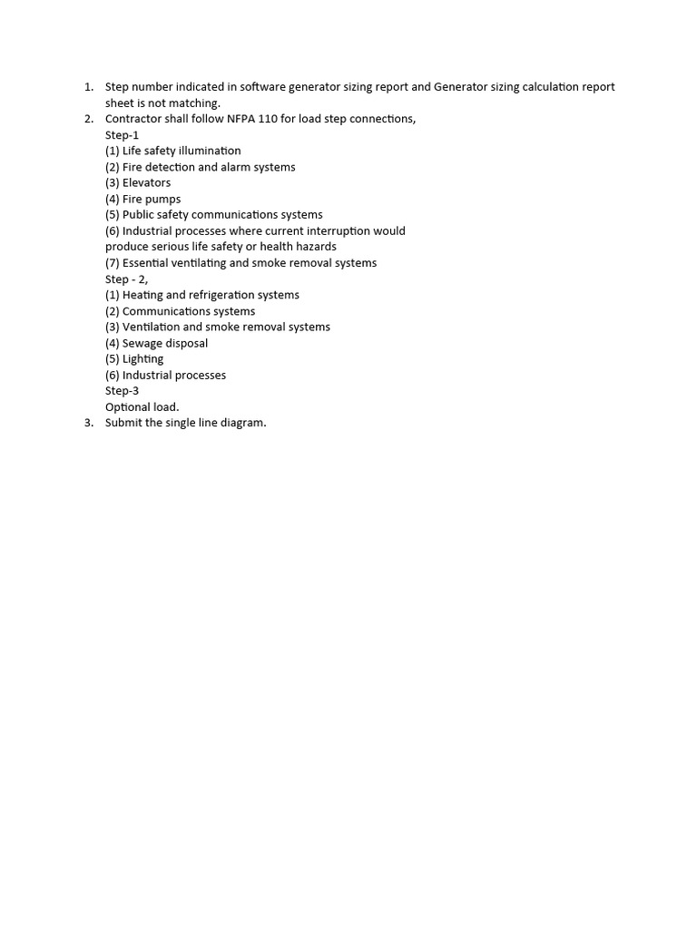 Generator Sizing Report | PDF
