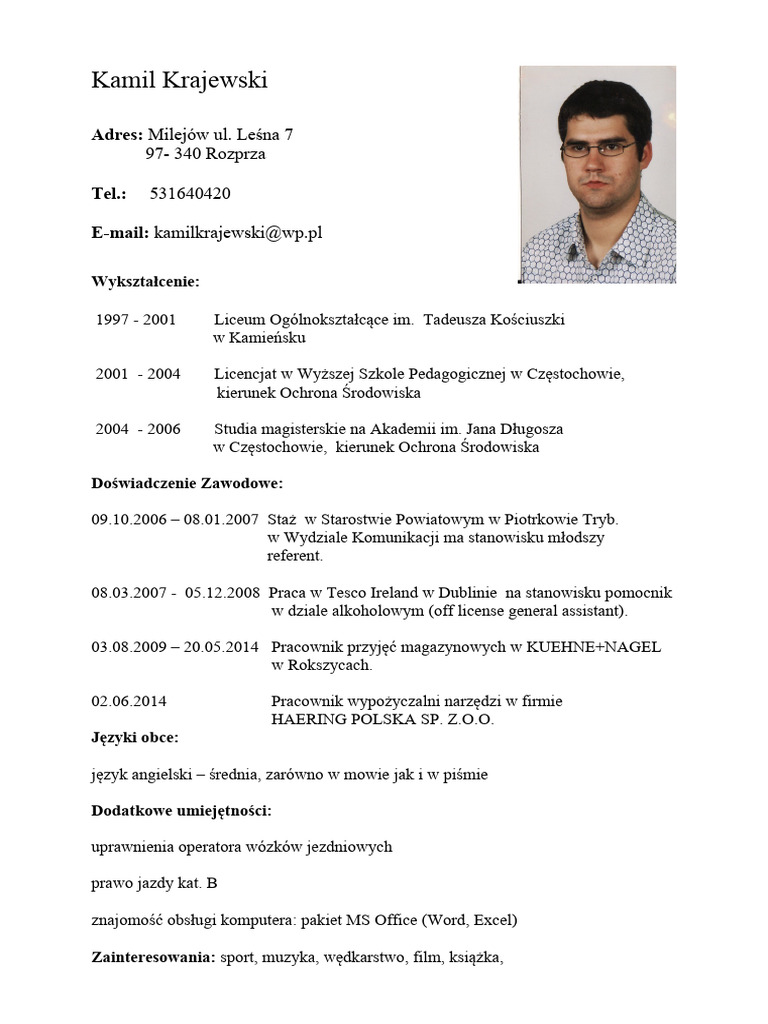 CV - Kamil Krajewski1 | PDF