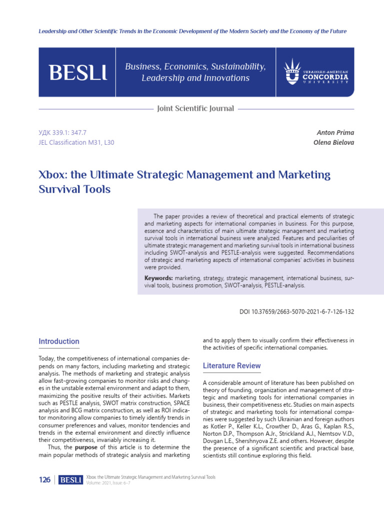 Xbox 2.0 | PDF | Swot Analysis | Strategic Management