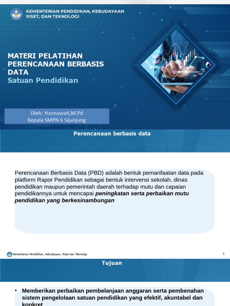 Materi Pelatihan Perencanaan Berbasis Data Satuan Pendidikan | PDF