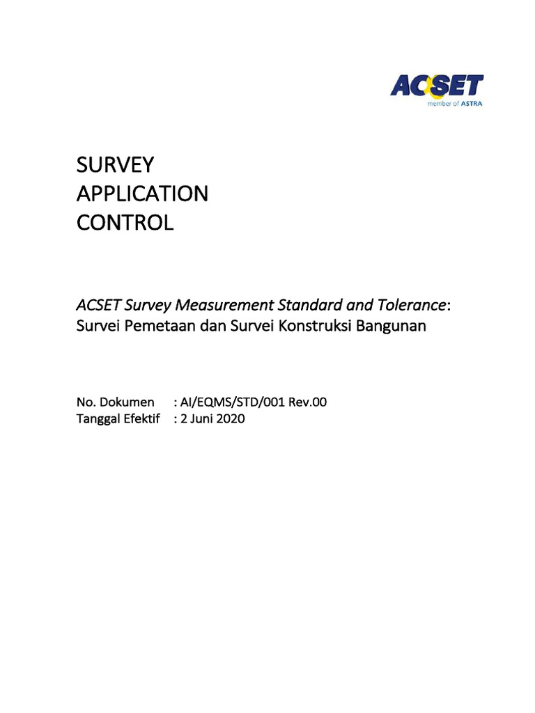 AI-EQMS-STD-001 Survei Pemetaan Dan Survei Konstruksi Bangunan | PDF