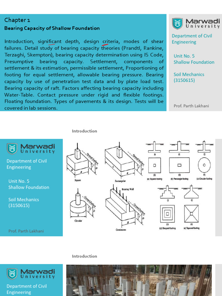 Shallow Foundation Bearing Capacity | PDF | Foundation (Engineering) | Soil Mechanics