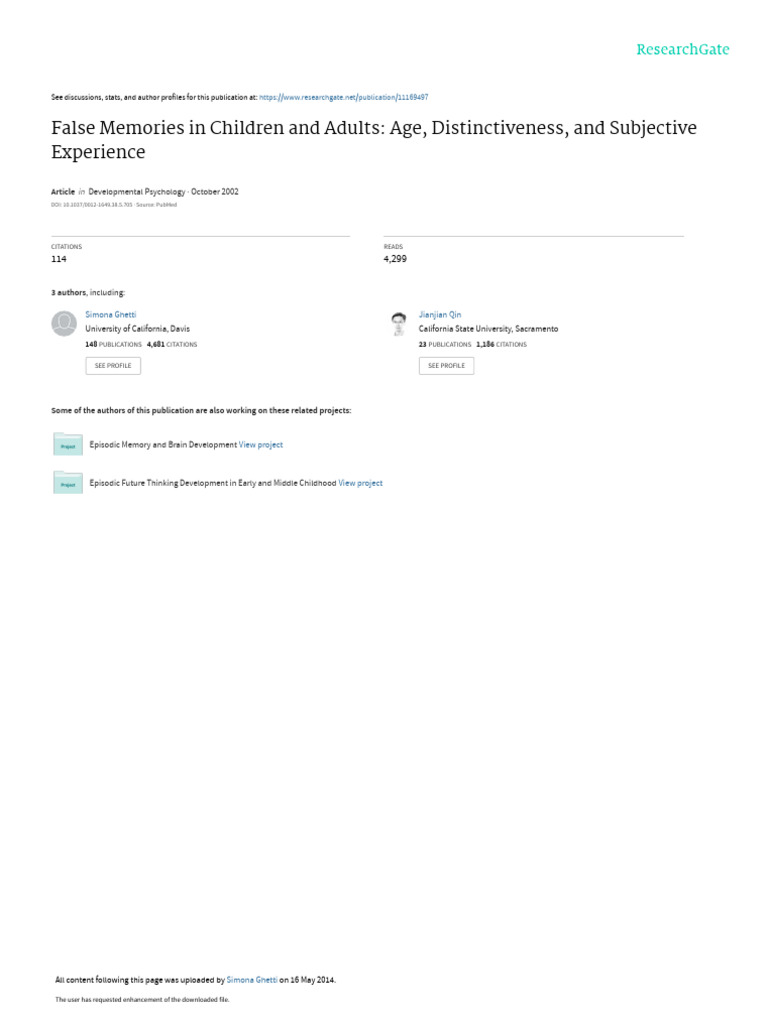 Jurnal Eksperimen | PDF | Memory | Recall (Memory)