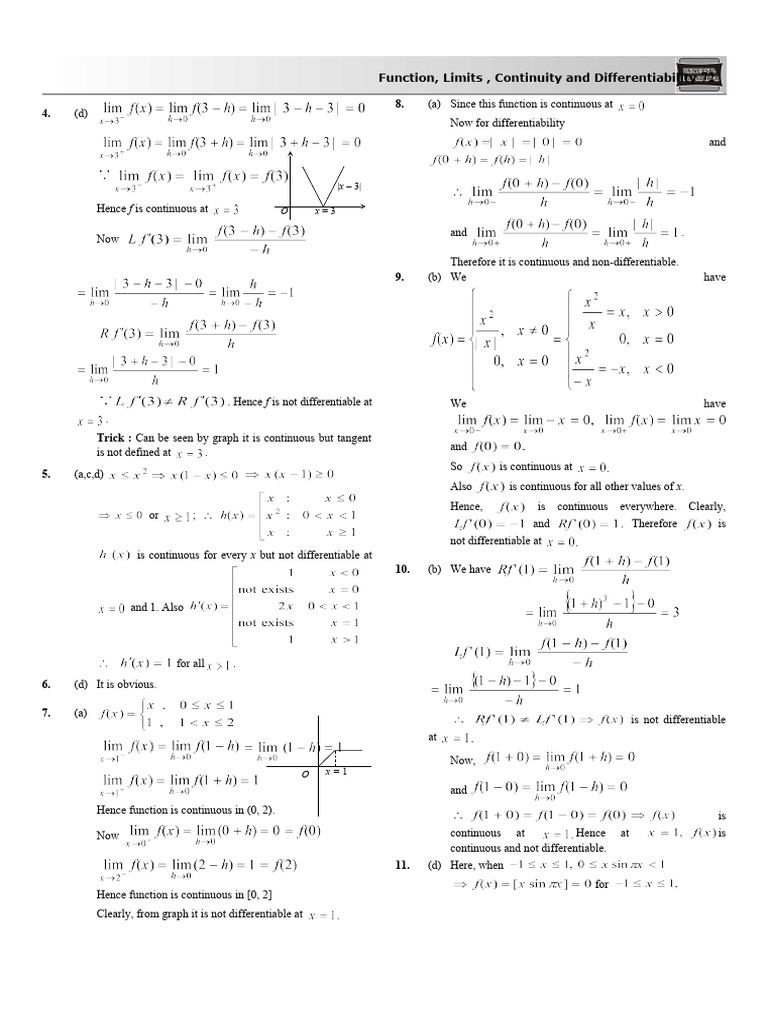 Sol. Chp. 21 - (Part 3) | PDF | Limit (Mathematics) | Derivative