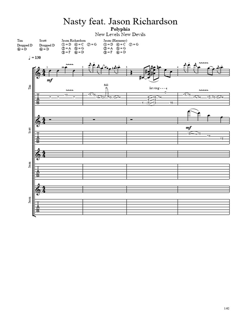 Guitar Tab for "Nasty" by Polyphia | PDF