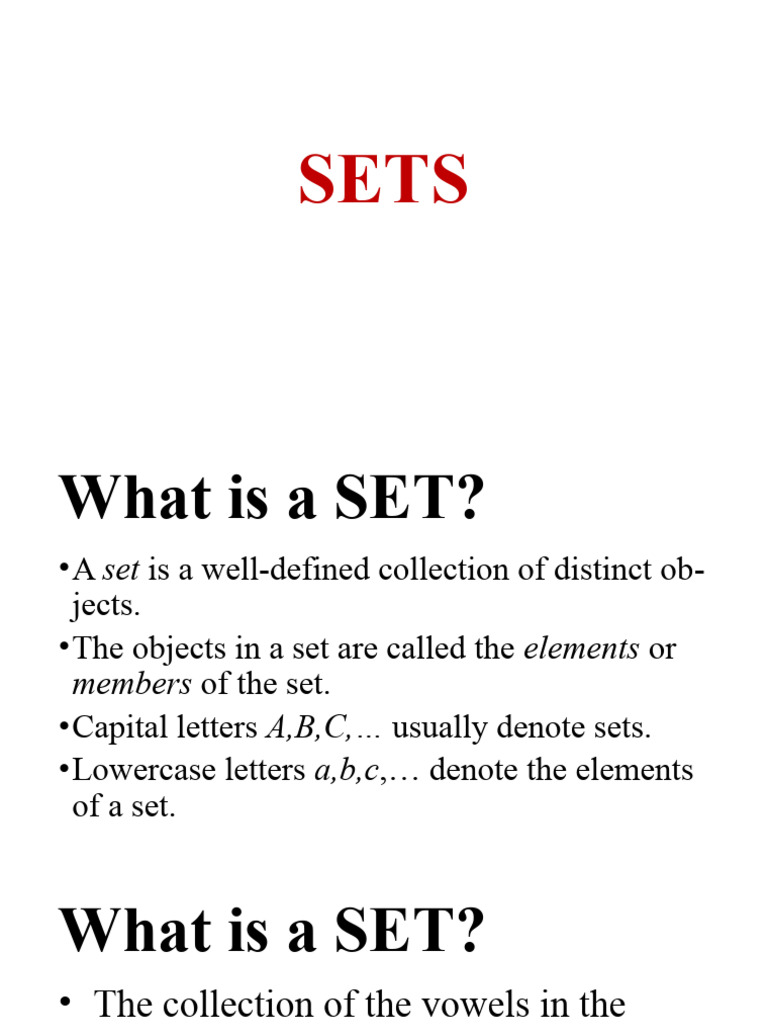 4 - Sets | Download Free PDF | Set (Mathematics) | Ellipsis