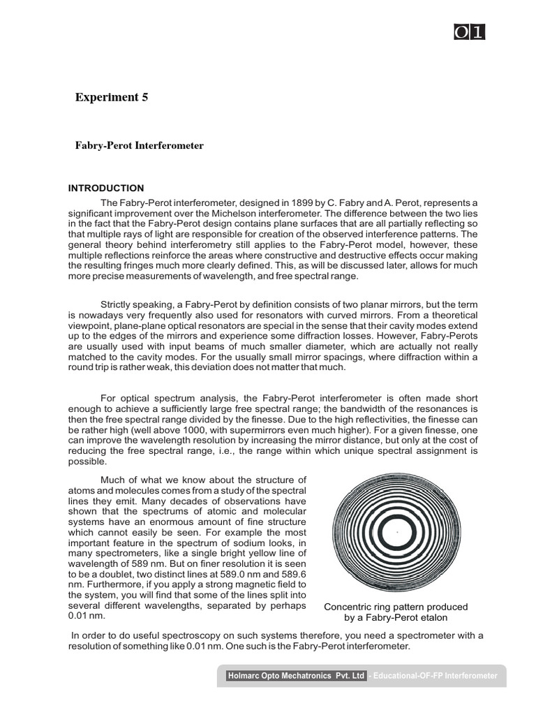 Fabry Perot | PDF | Interferometry | Physics