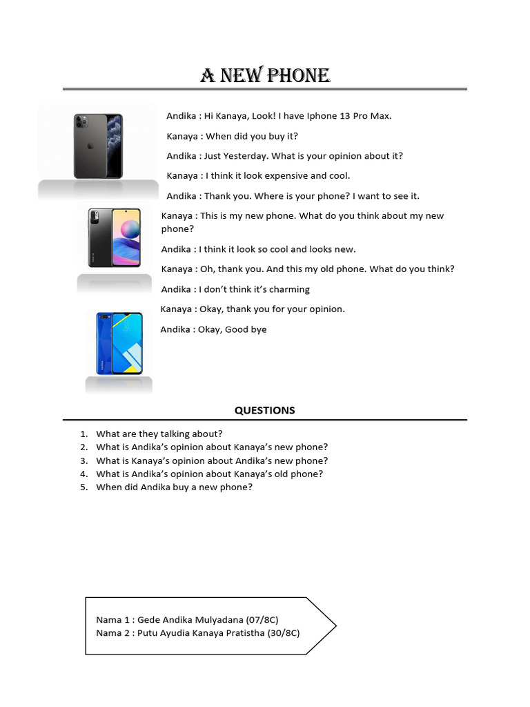 A NEW PHONE (Dialogue) | PDF