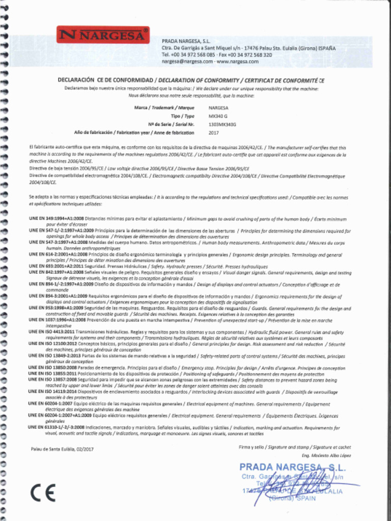 PZH-10 Declaración de Conformidad | PDF