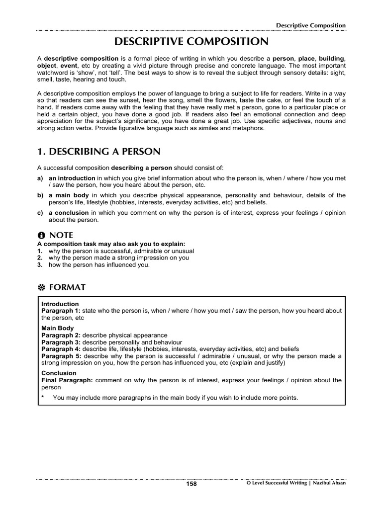 Handout On Descriptive Composition | PDF | Budapest
