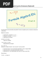 Sinteza Formule Algebra Pentru Evaluarea Nationala | PDF