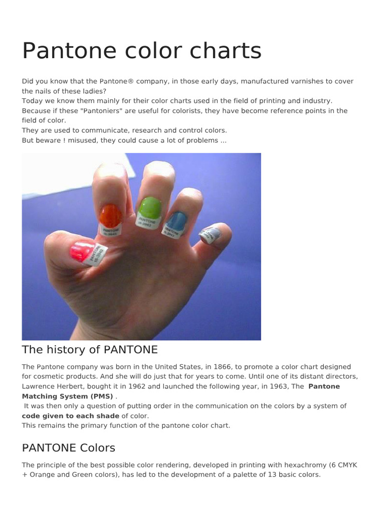 Pantone Color Charts | PDF | Color | Qualia