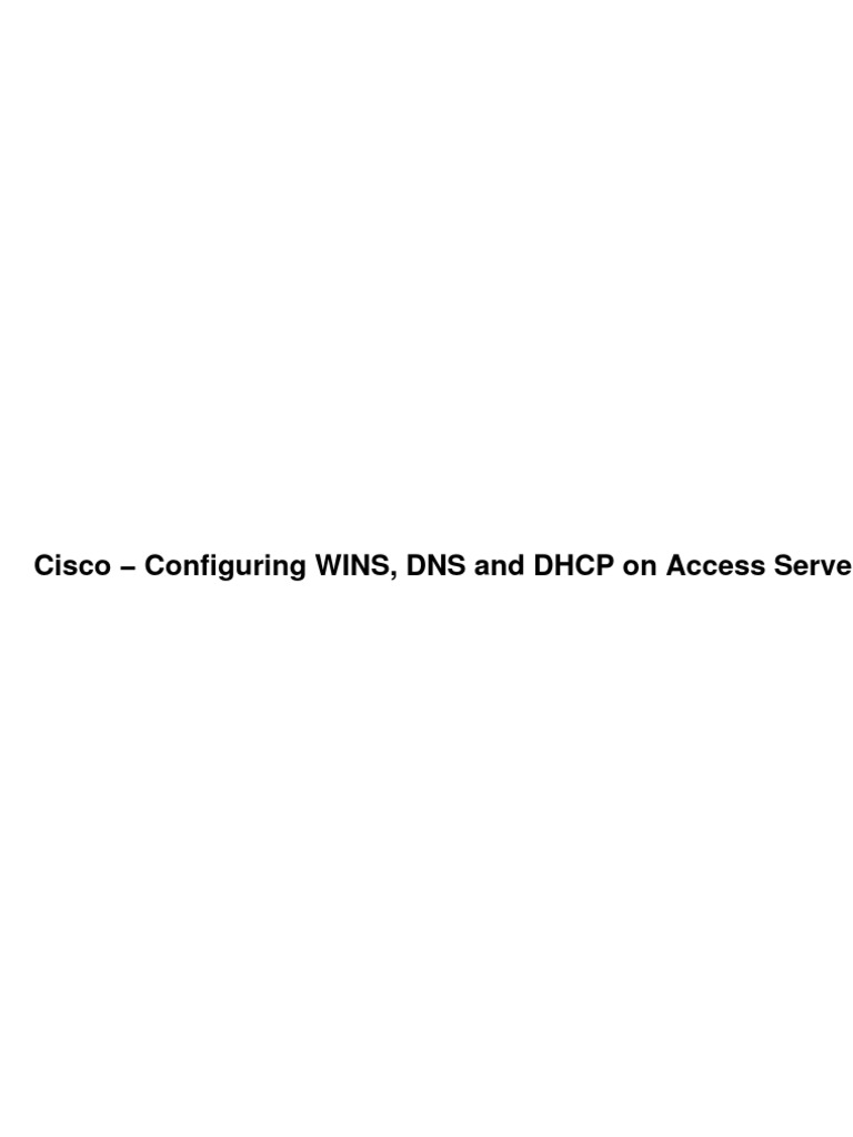 DHCP On Access Server | Download Free PDF | Domain Name System | Ip Address