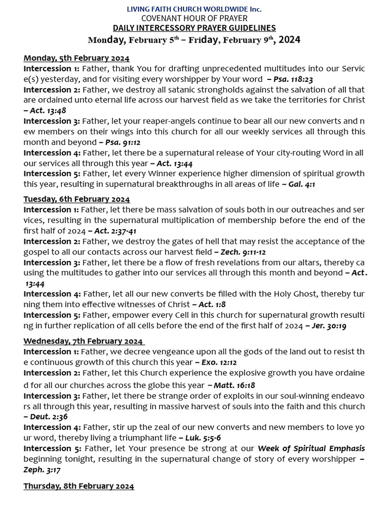 Covenant Hour Prayer Points for Growth | PDF | Religious Belief And ...