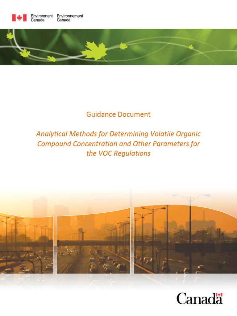 Analytical Methods For Determining Volatile Organic Compound Concentration and Other Parameters ...
