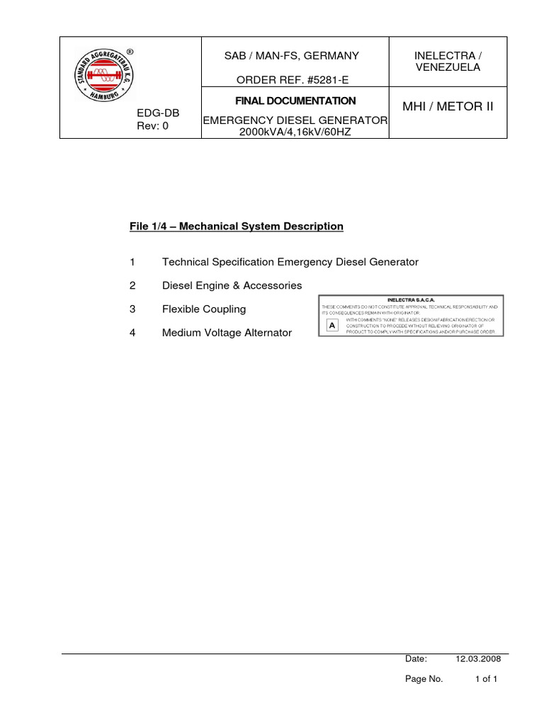 EDG-DB | PDF | Valve | Electric Generator