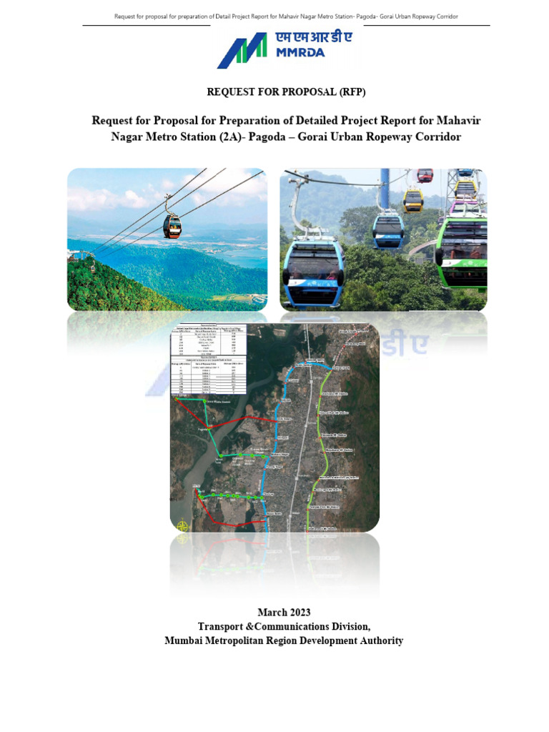 Ropeway | PDF | Request For Proposal | Consultant
