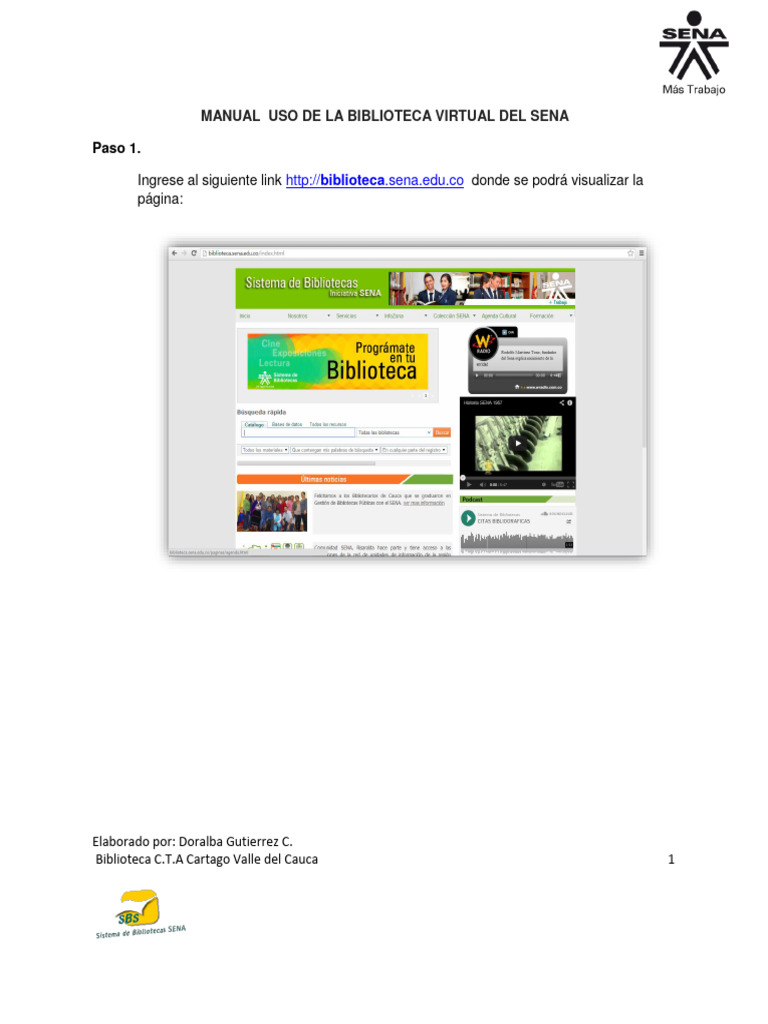 Manual Uso Biblioteca Virtual | PDF | Bibliotecas | Aprendizaje