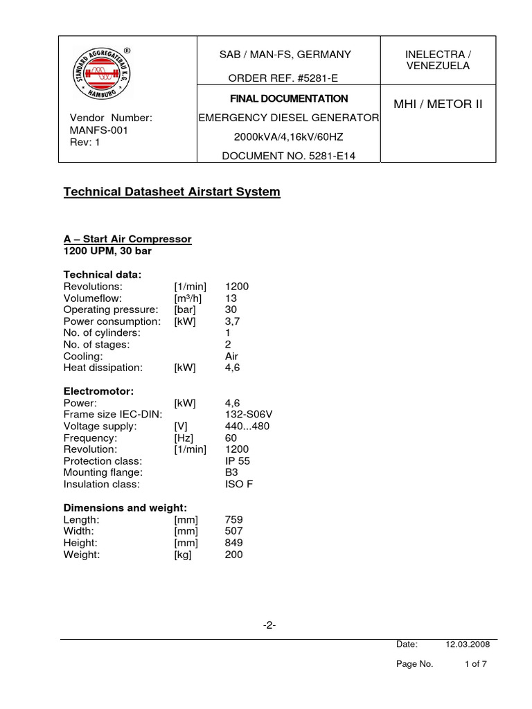 MANFS 001 Rev 1 | PDF | Diesel Engine | Valve MANFS 001 Rev 1 | PDF | Diesel Engine | Valve