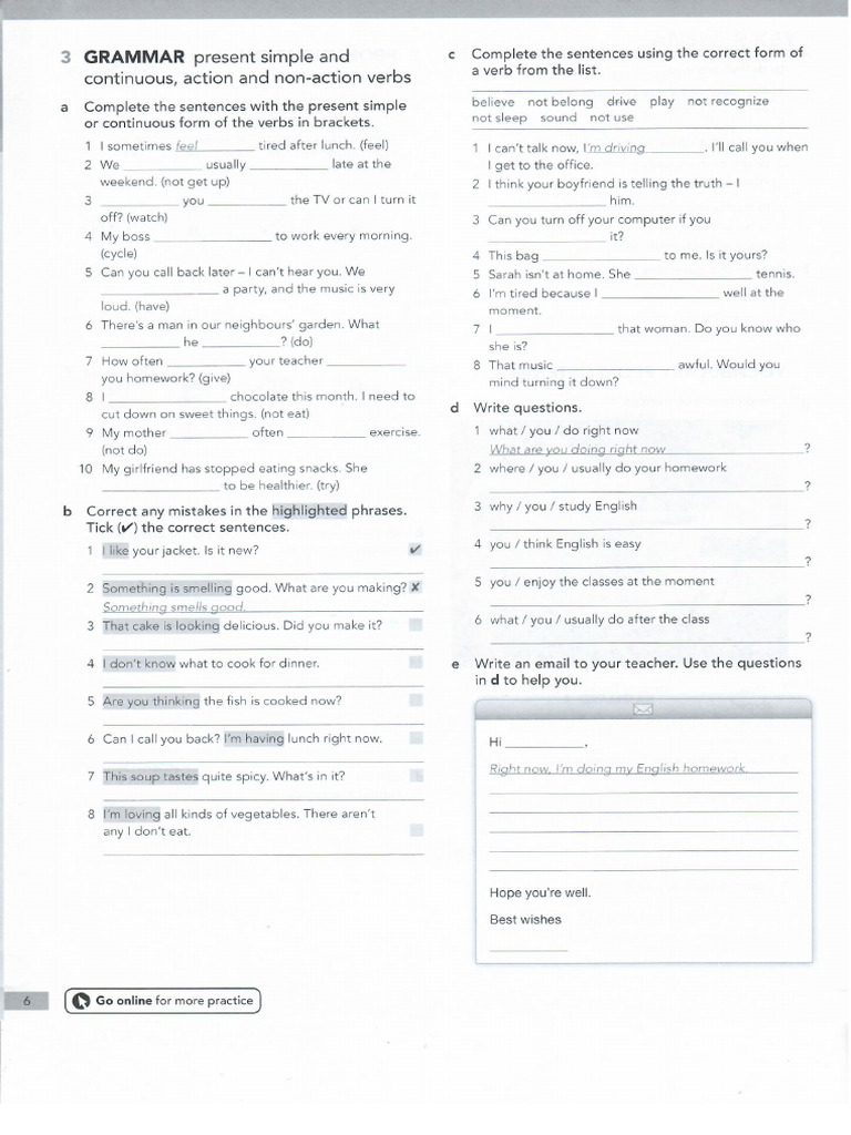 Present Simple Vs Present Continuous | PDF