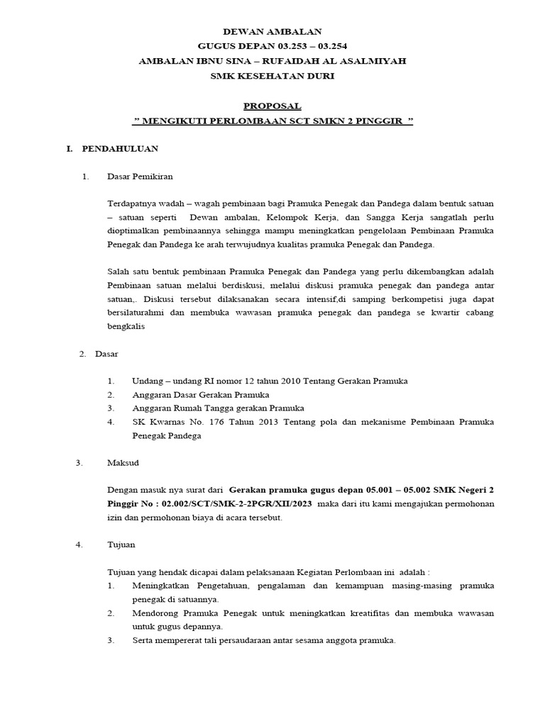 Proposal SMK 2 Pinggir New | PDF
